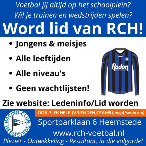 RCH voetbalclub Heemstede - Kom ook voetballen bij de leukste club van ...